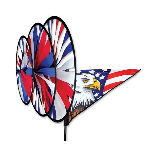 Patriotic Eagle Triple Spinner - Motion Art for Your Yard – Wind Sensations